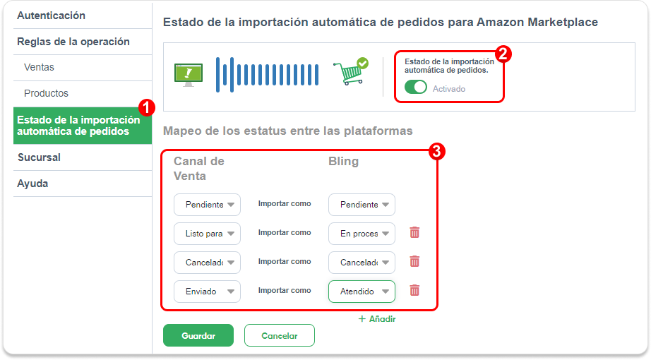 Configuraciones de Amazon – Bling MX